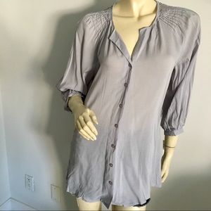 Spense | Tops | Nwt Spense Gray 34 Sleeve Button Down Blouse | Poshmark
